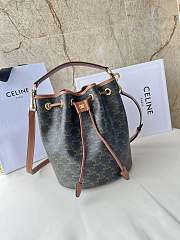 Celine Drawstring Bag Small Triomphe Tan 191142BZJ.04LU - LULULIFE