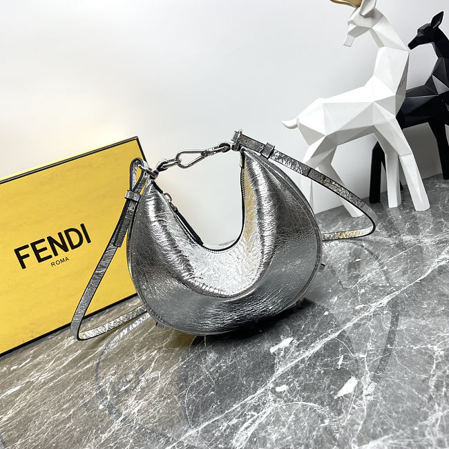 Fendigraphy Small Silver laminated leather bag - LULULIFE